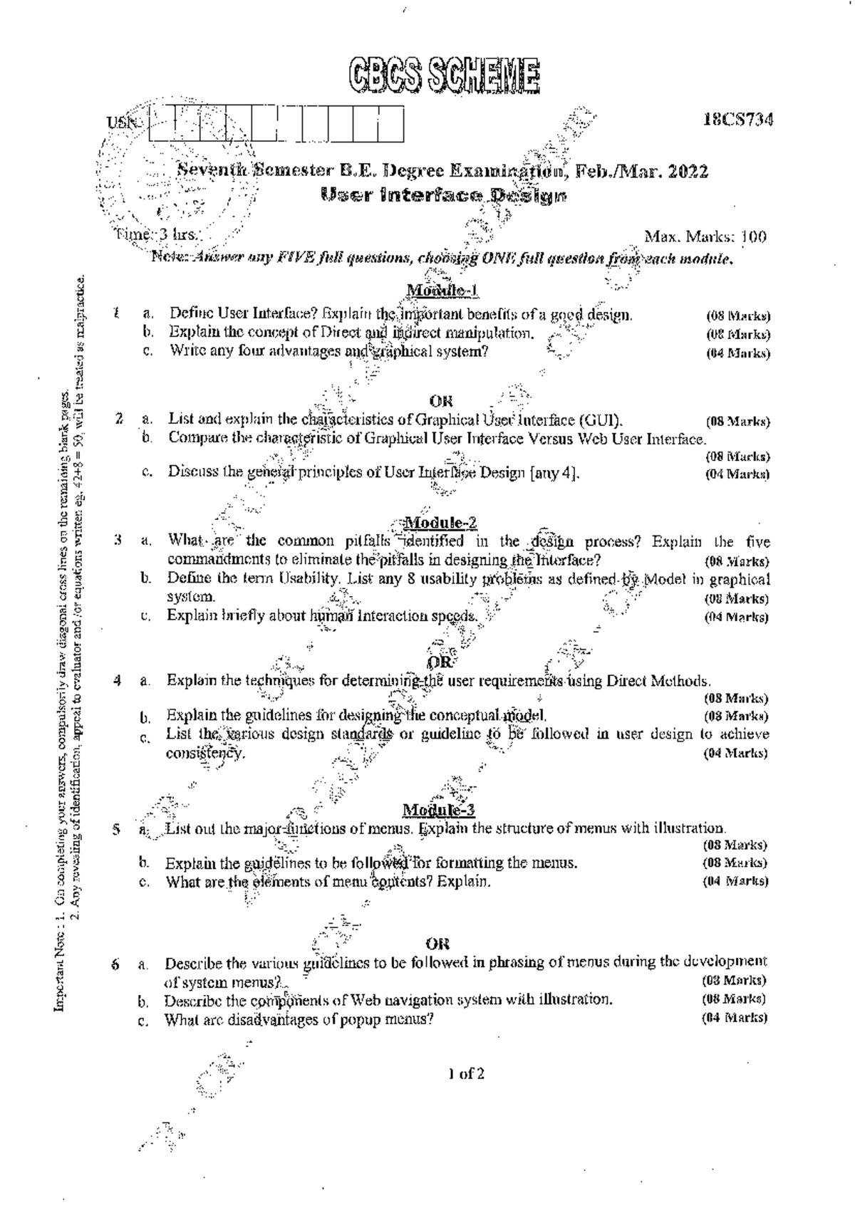 VTU Question Paper of 18CS734 User Interface Design Feb-2022 - Studocu