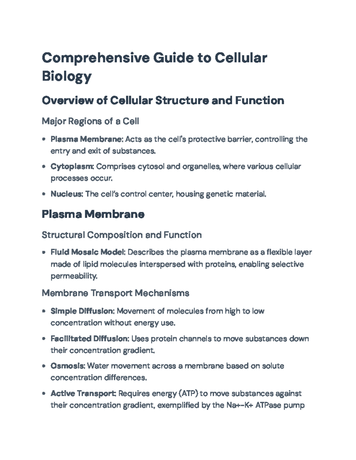 Cell Biology Overview: Structure, Function, and Mechanisms (Bio 101 ...