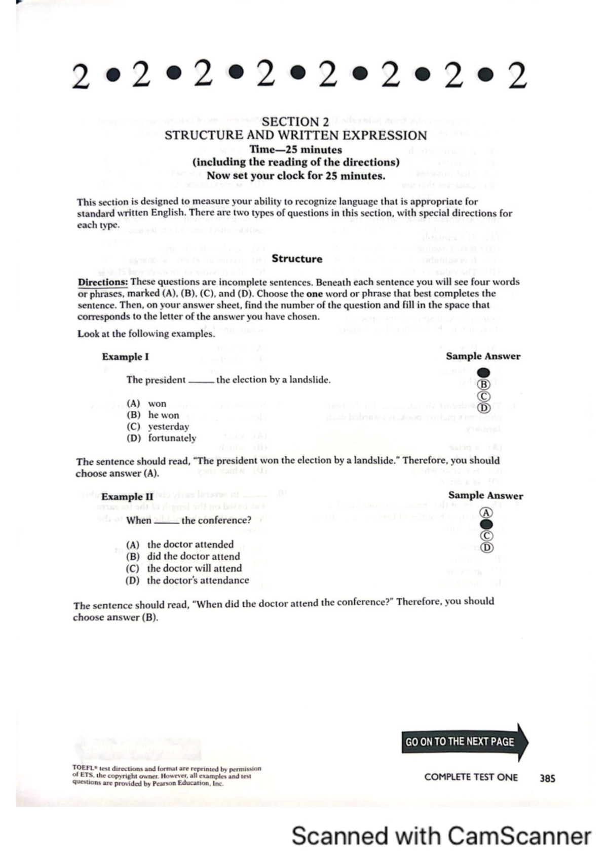 TOEFL Structure & Written Expression Practice Test Complete Guide - Studocu