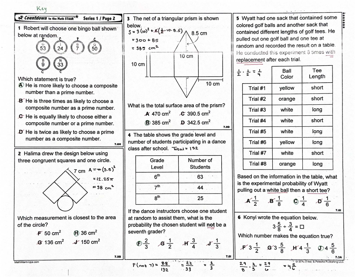 STAAR Math Practice Homework - Page 02 - Studocu