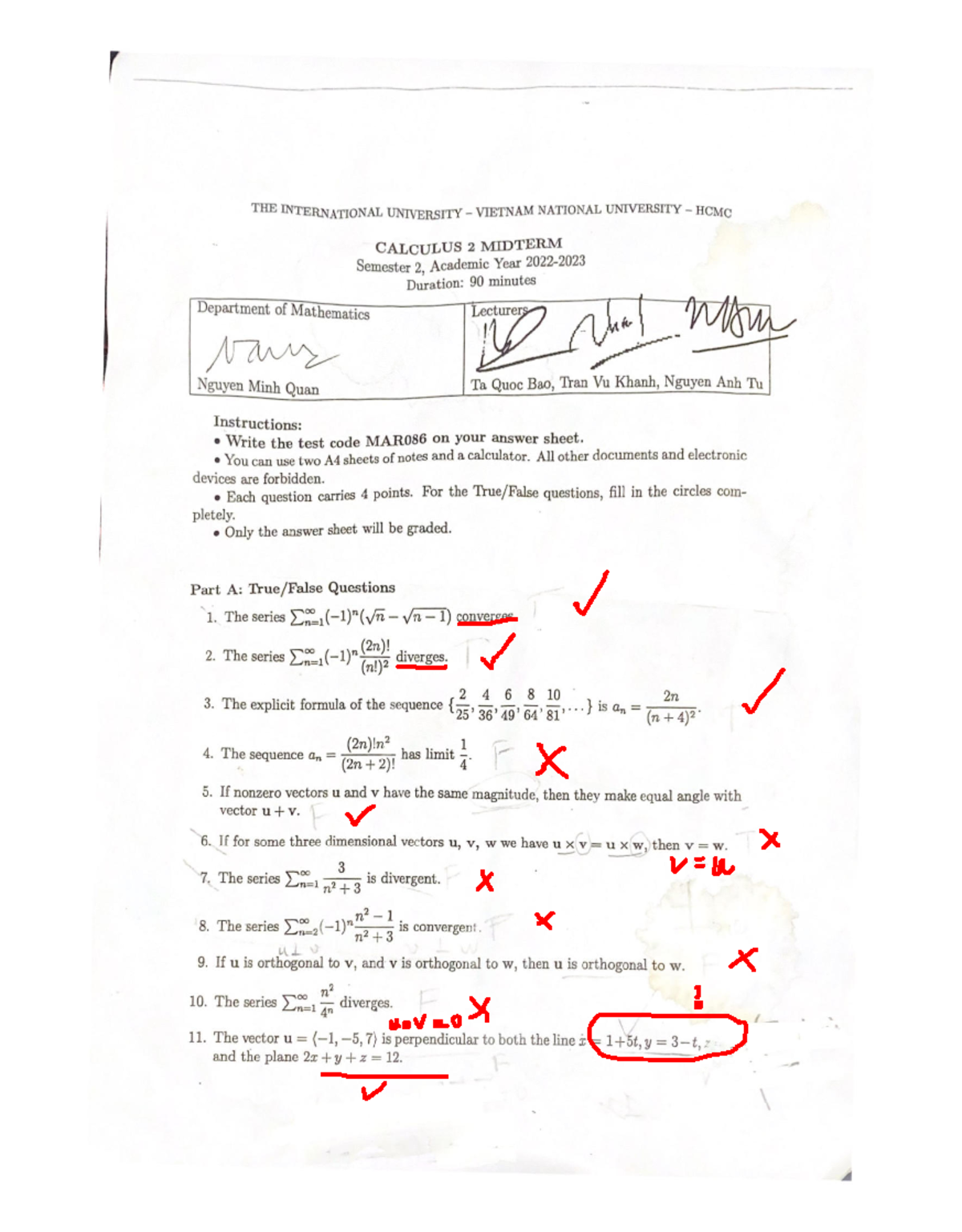 Calculus 2 Midterm Exam (MAR086) - Academic Year 2022 - Studocu