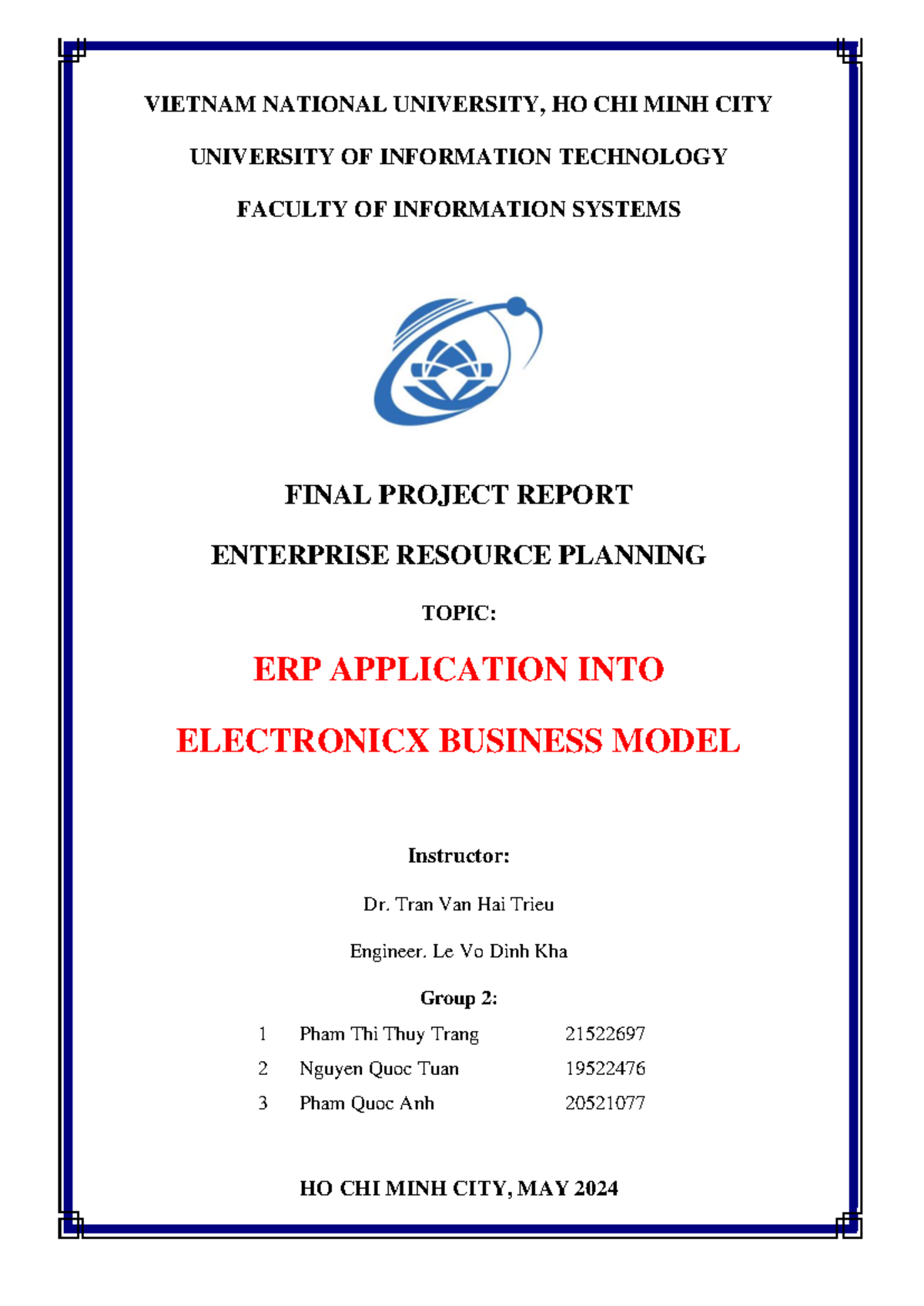 ACCT5123 Final Project Report: ERP Application in E-Business Model ...
