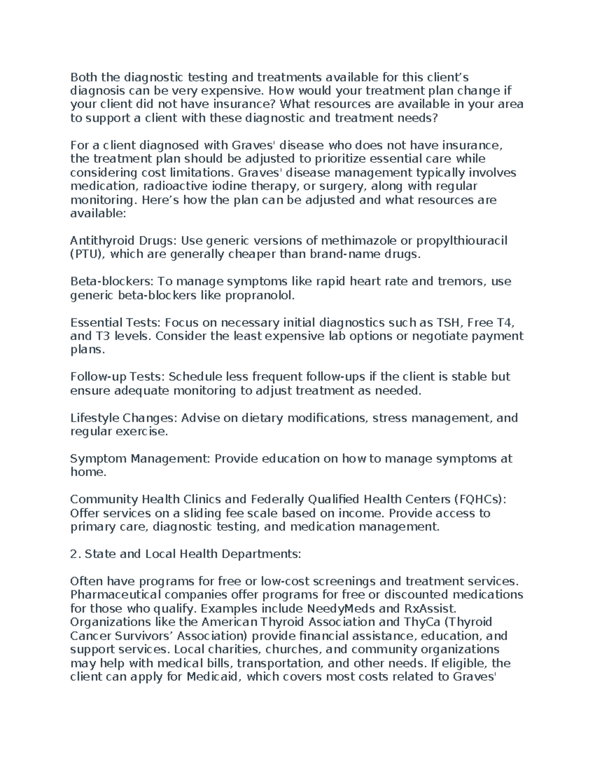 Diagnostic Testing & Treatment Plans for Graves' Disease without ...