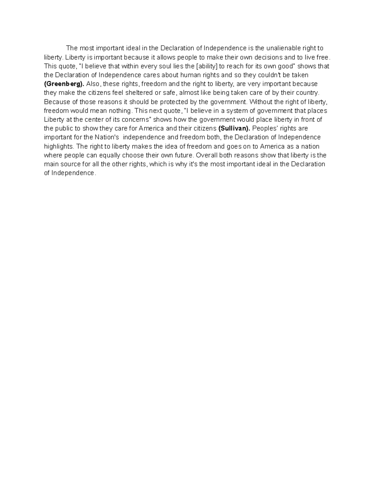 Liberty as the Core Ideal in the Declaration of Independence - APEC ...