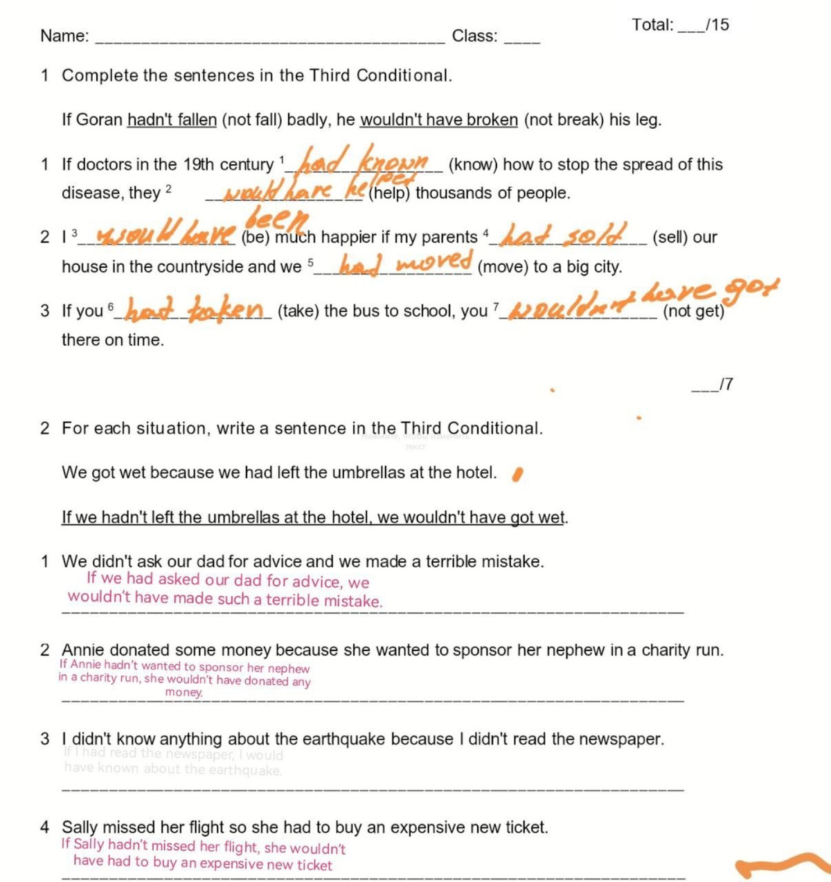 Third Conditional Exercises - English Class: 3A6F11DD - Studocu