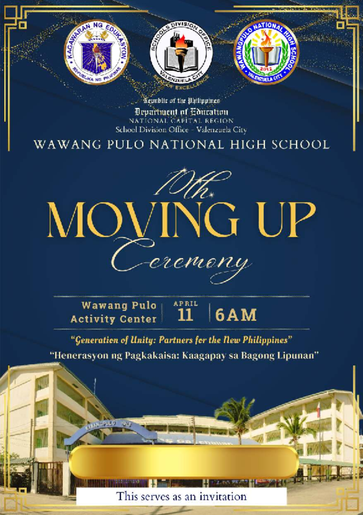 10th Moving Up Ceremony 2025: "Generation of Unity" - Wawang Pulo NHS ...
