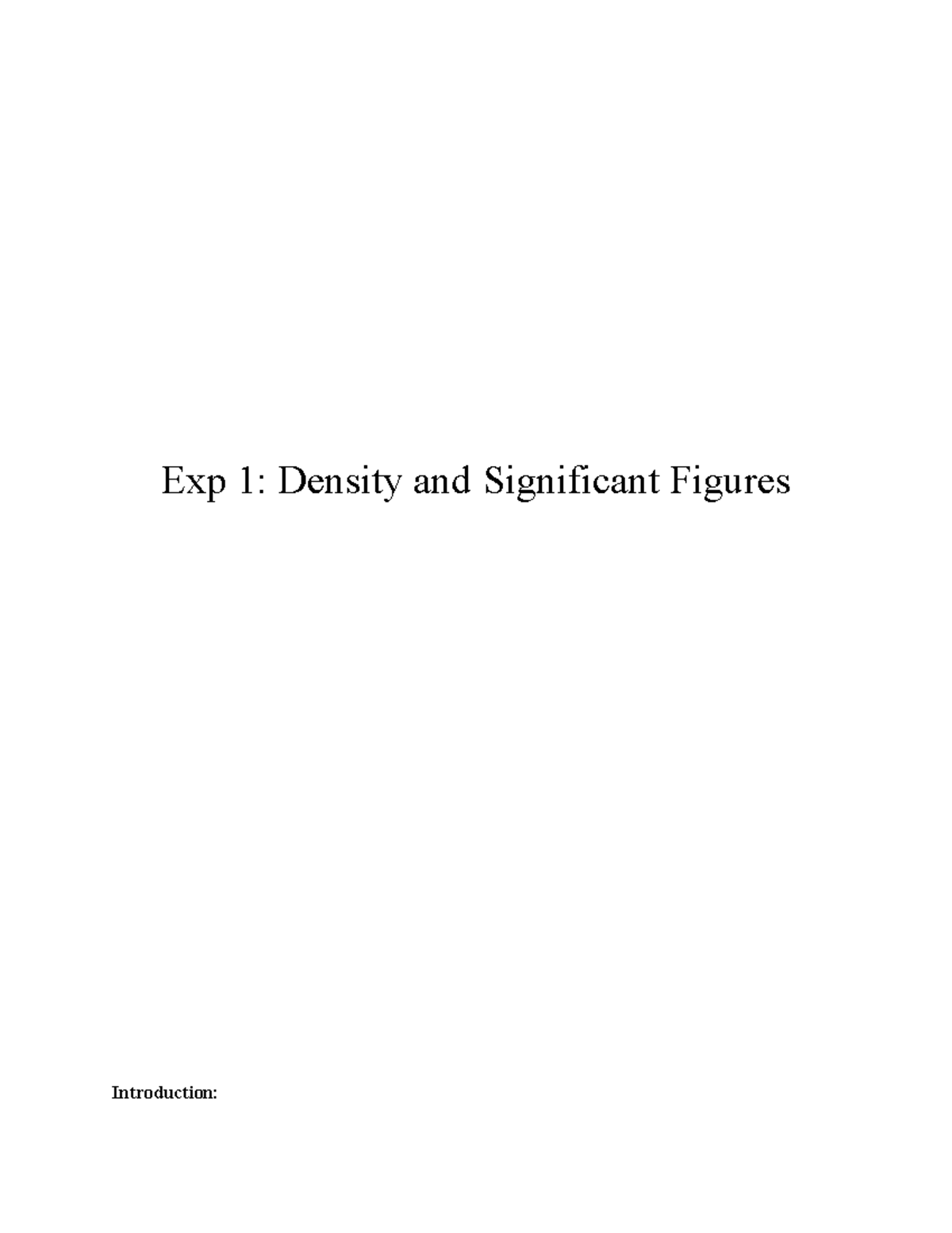 Physics Lab 1: Exploring Density & Significant Figures in Experiments ...