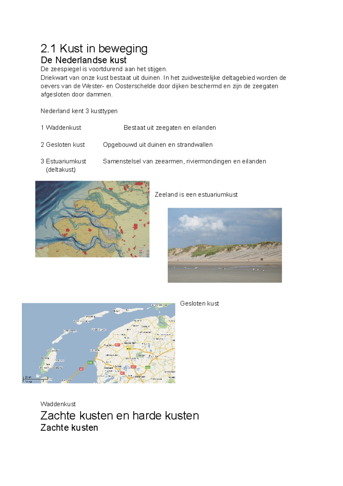 Samenvatting Hf 2: Kusttypen en Mensmatige Invloeden op de Kust ...