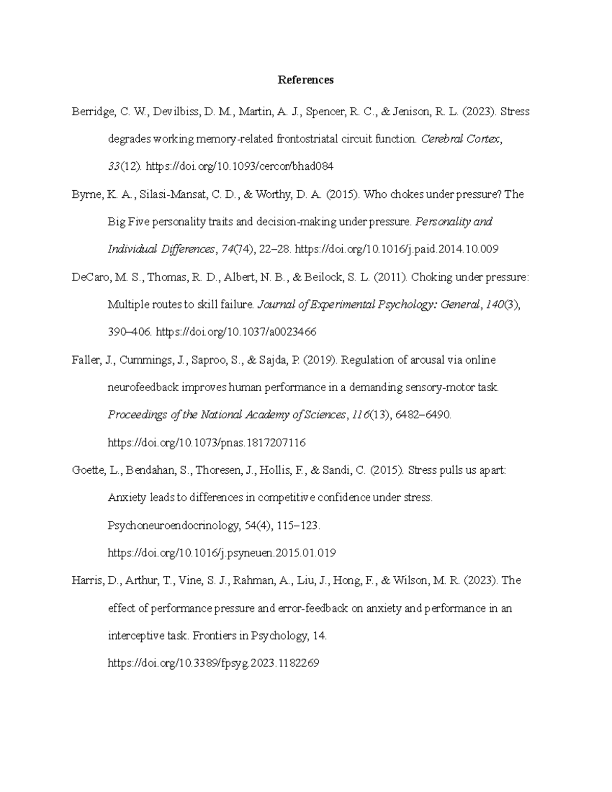 Personality Traits and Performance Under Pressure - Research Document ...