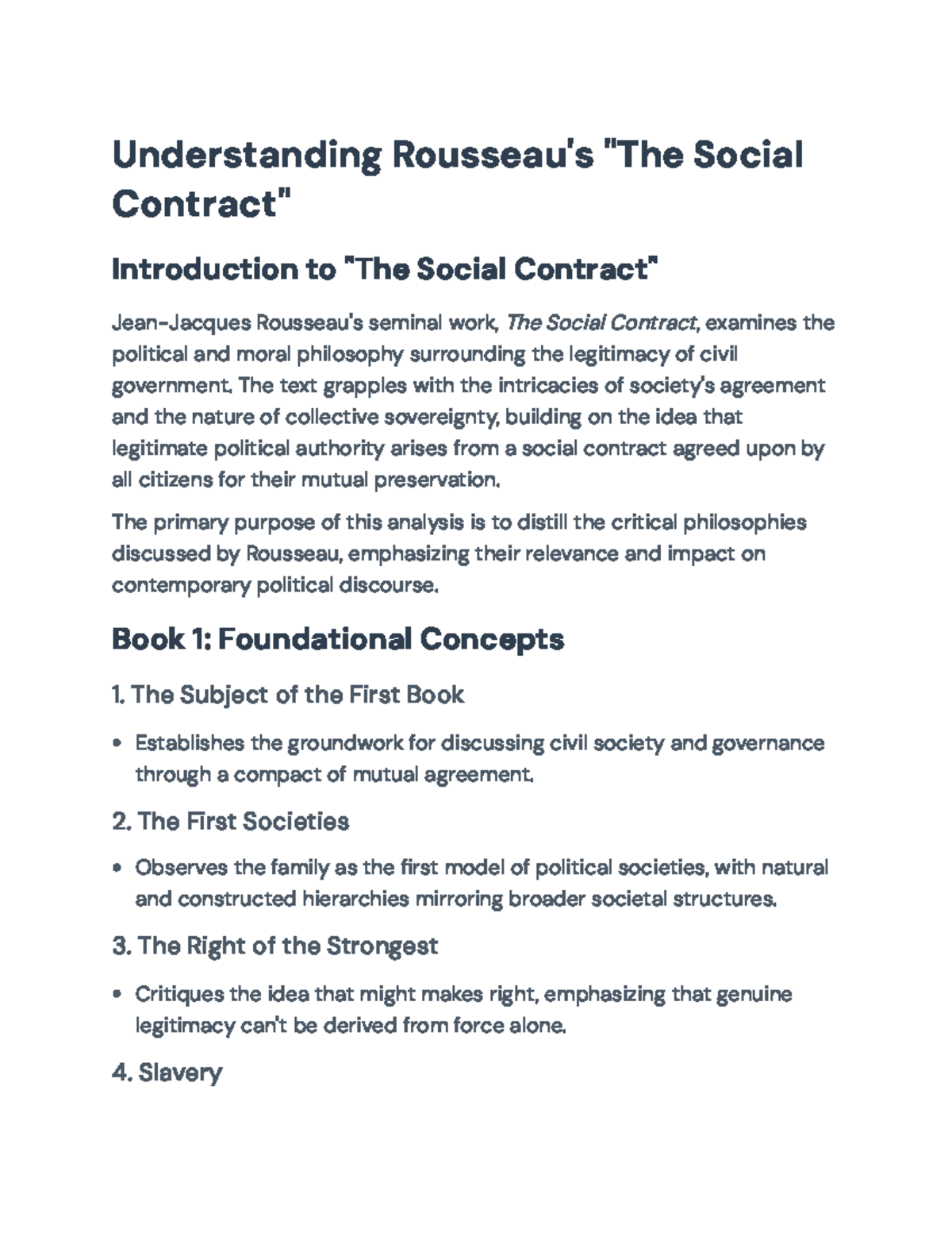 Understanding Rousseau's "The Social Contract": Key Concepts and ...