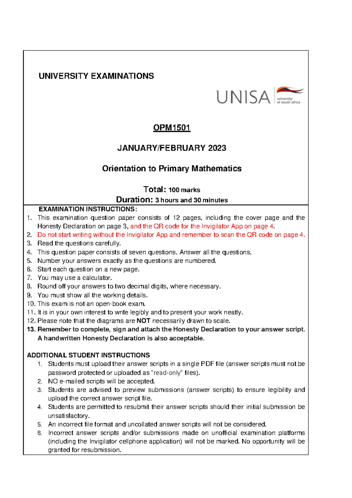Understanding Mathematics: Relational vs. Instrumental Insights Exam ...