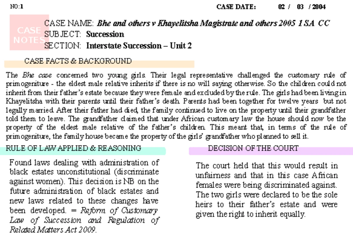 Bekker v Naude Case Summary - A document drafted by someone else was ...