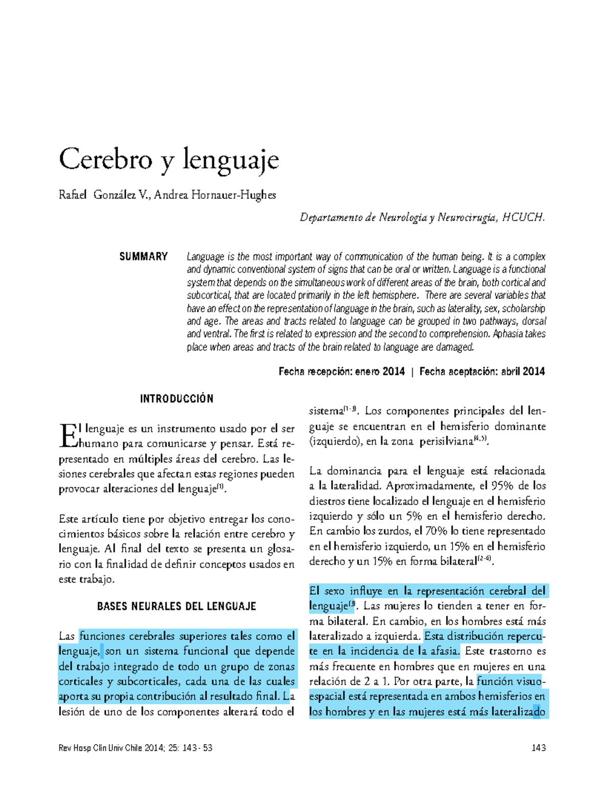 Cerebro y Lenguaje: Bases Neurales y Trastornos del Lenguaje - Studocu