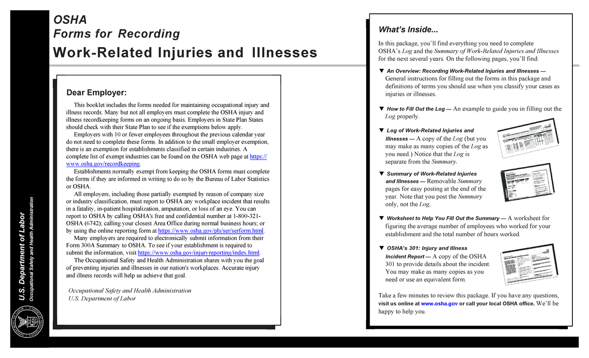 OSHA RIESGO: Complete Guide to OSHA Recordkeeping Forms - Studocu