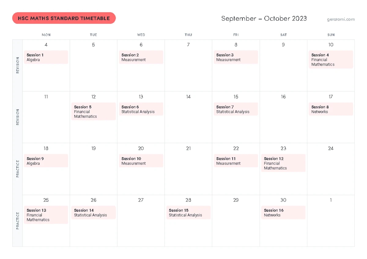Atomi HSC English Std Study Plan 2023: Revision Guide for Exams - Studocu