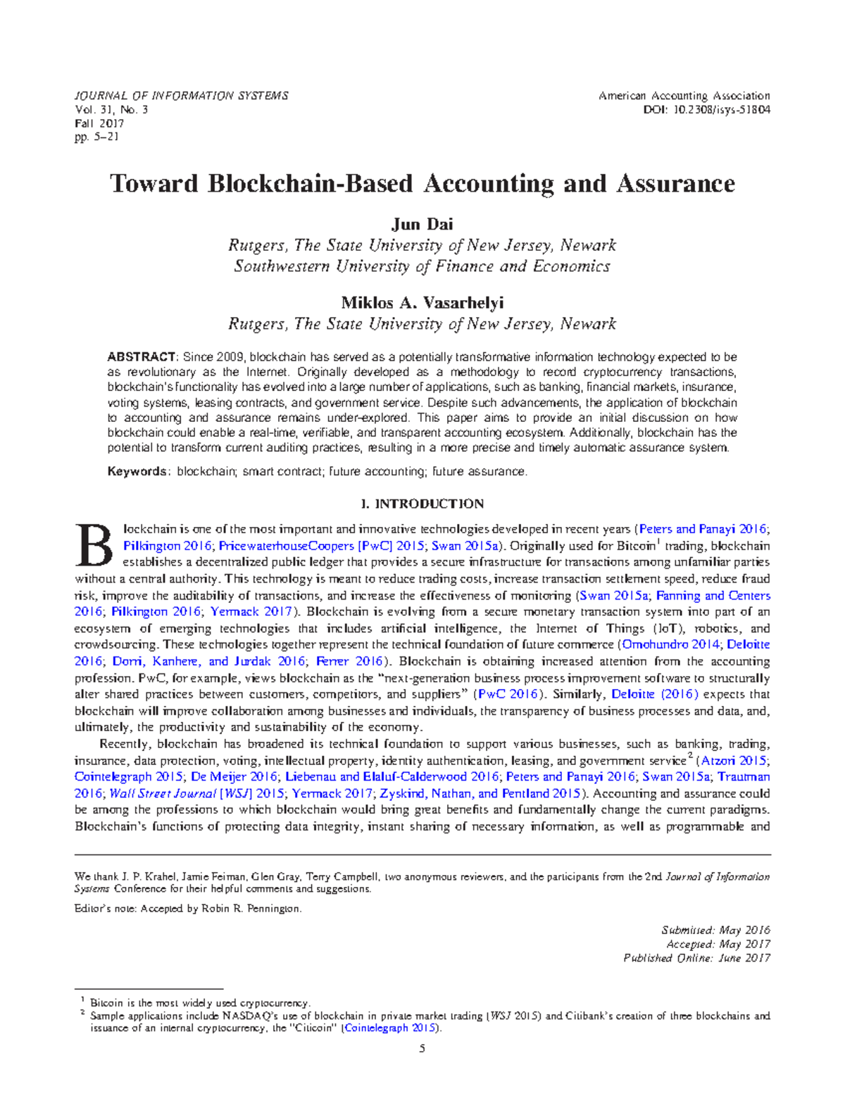 Exploring Blockchain's Potential in Accounting and Assurance Systems ...