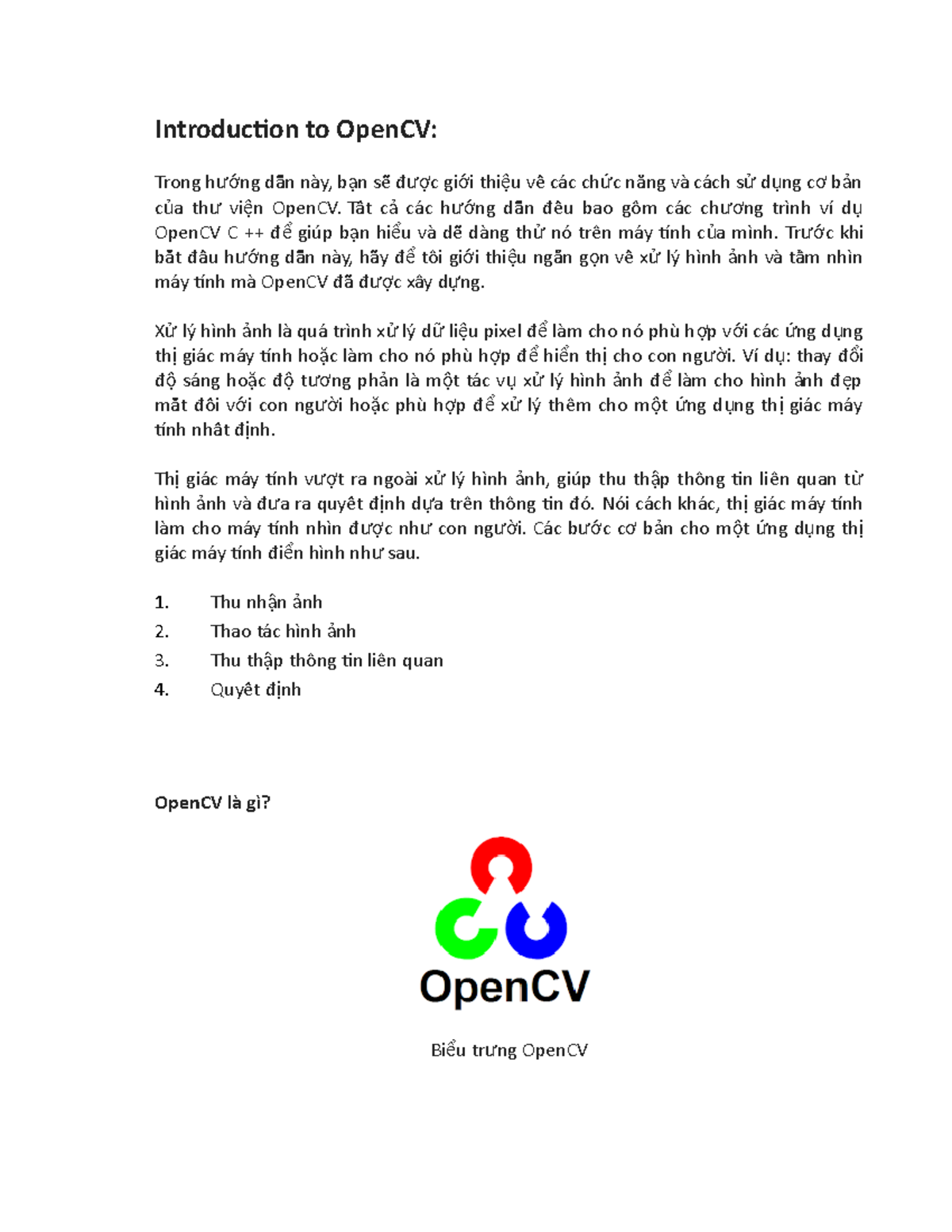 Full - sage - Introduction to OpenCV: Trong h ướng dẫẫn này, b n sẽẫ đ ...