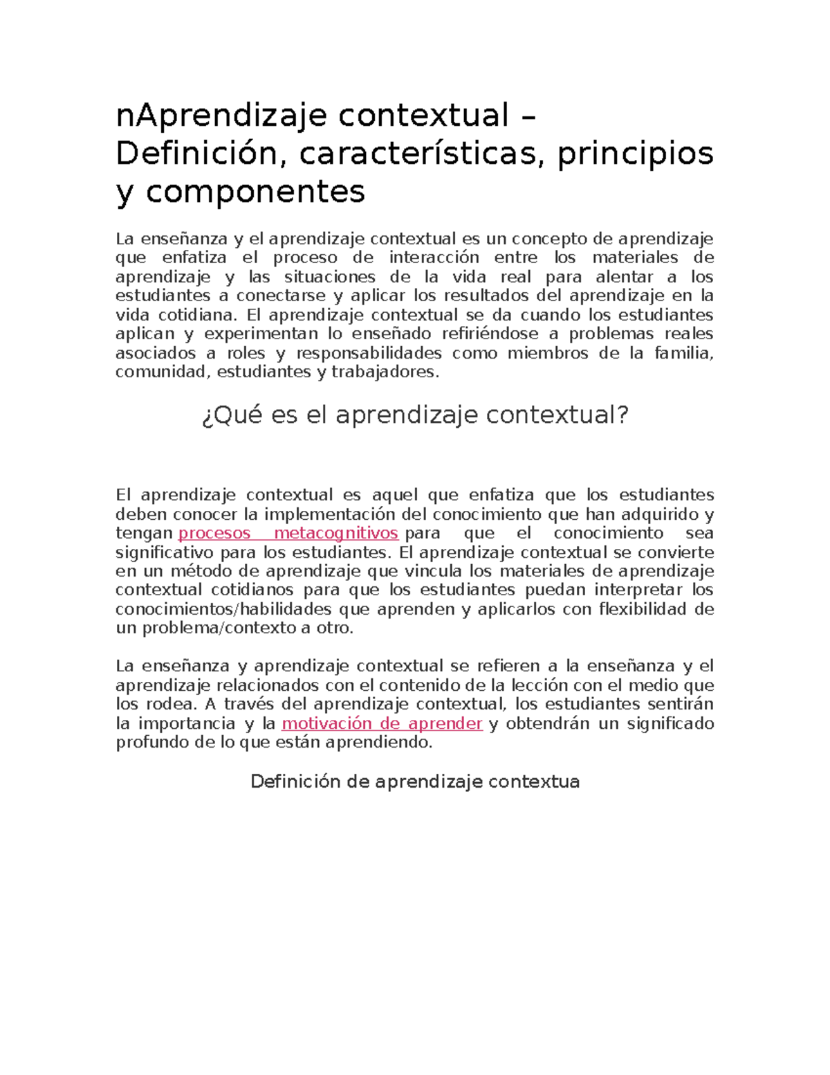 Aprendizaje Contextual y Compartido: Definición y Principios Clave ...