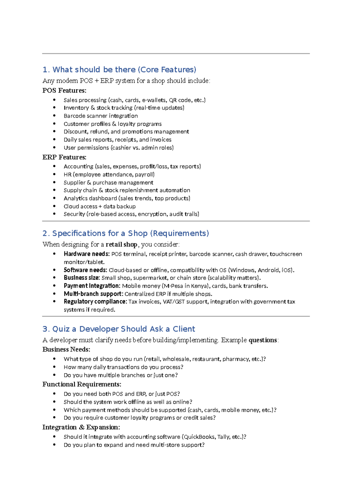 POS and ERP - Practical Notes for Effective Retail Management - Studocu