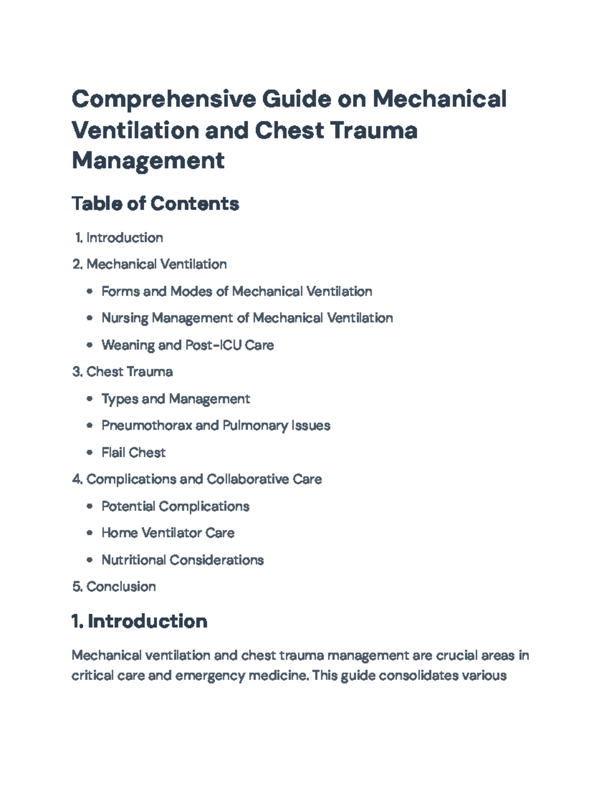 Comprehensive Guide to Mechanical Ventilation & Chest Trauma Management ...