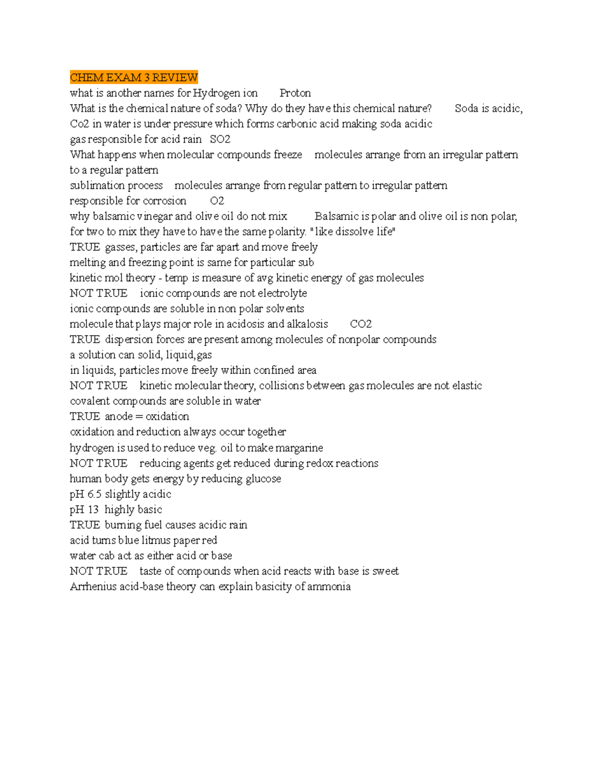 CHEM 2103 Exam 3 Review – Study Guide and Key Concepts - Studocu