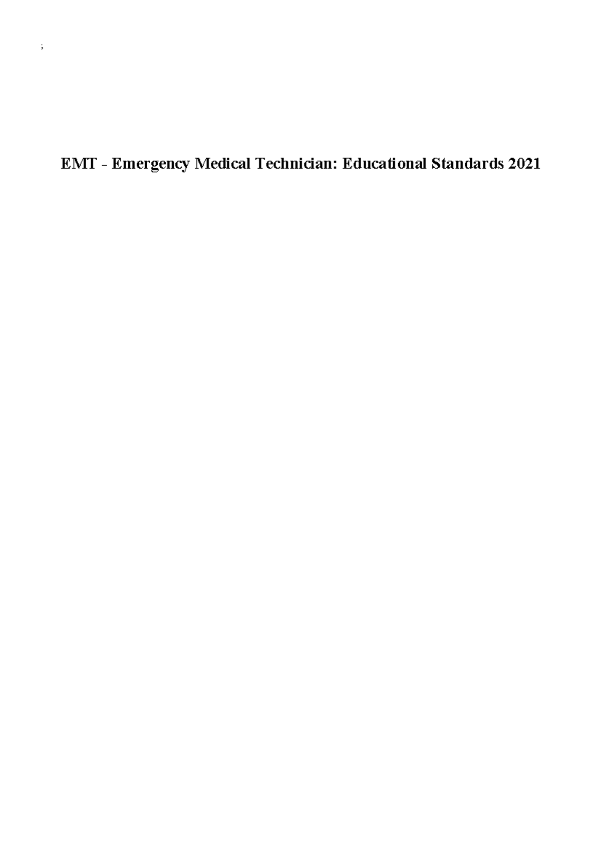 EMT 2021 Educational Standards: Airway Management & Trauma Overview ...
