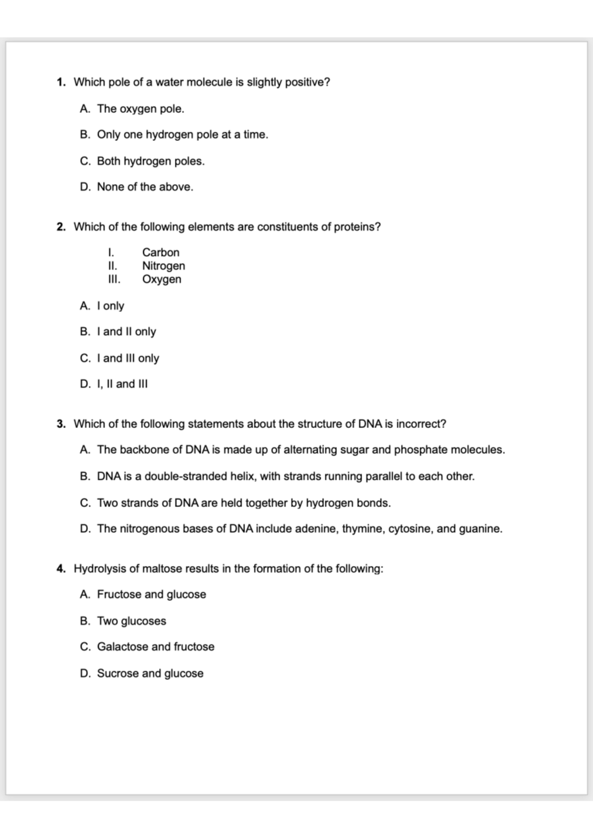 Paper 1A HL - Biology Concepts and Exam Questions - Studocu