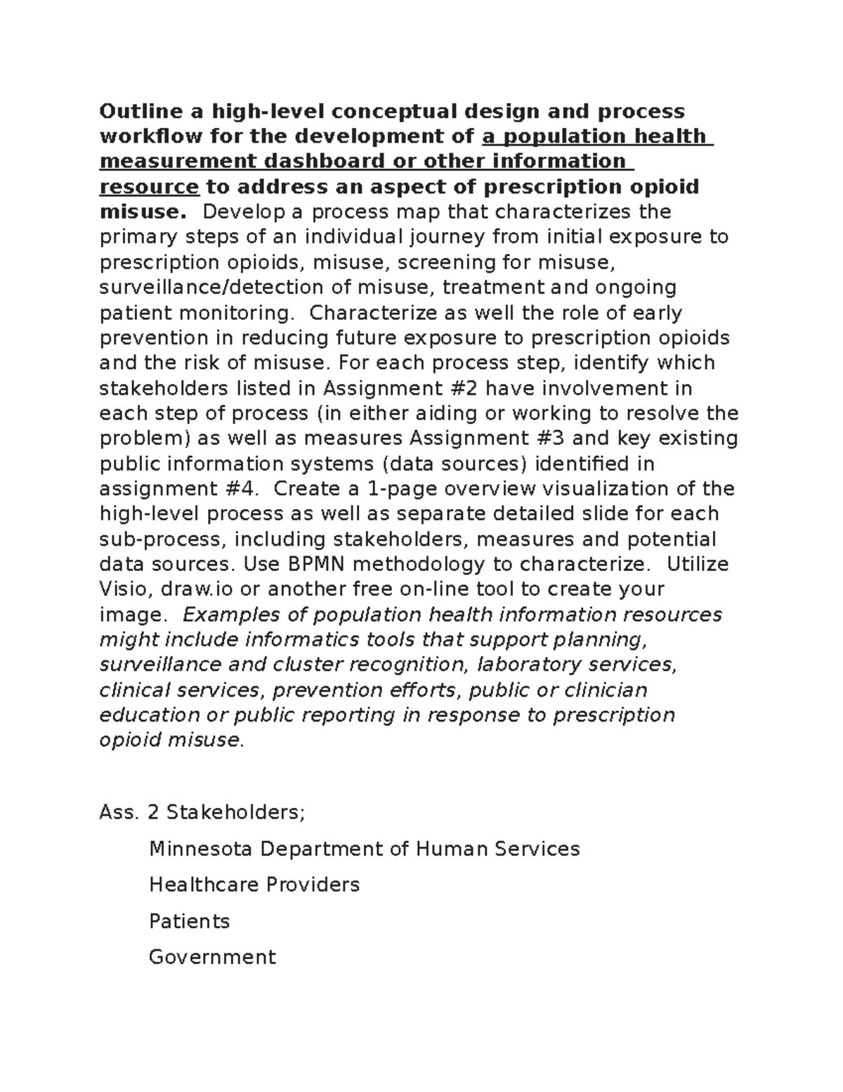 Instructions - ENG 308 - Outline a high-level conceptual design and ...