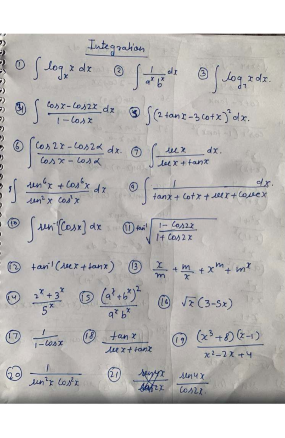 Integration Techniques And Examples For Calculus I Math 101 Studocu
