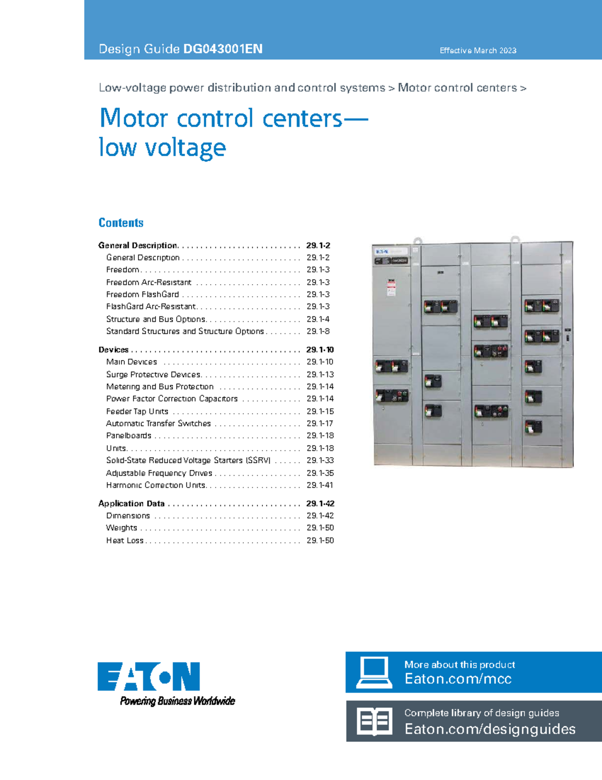 EATON Design Guide DG043001EN: Motor Control Centers Overview (March ...