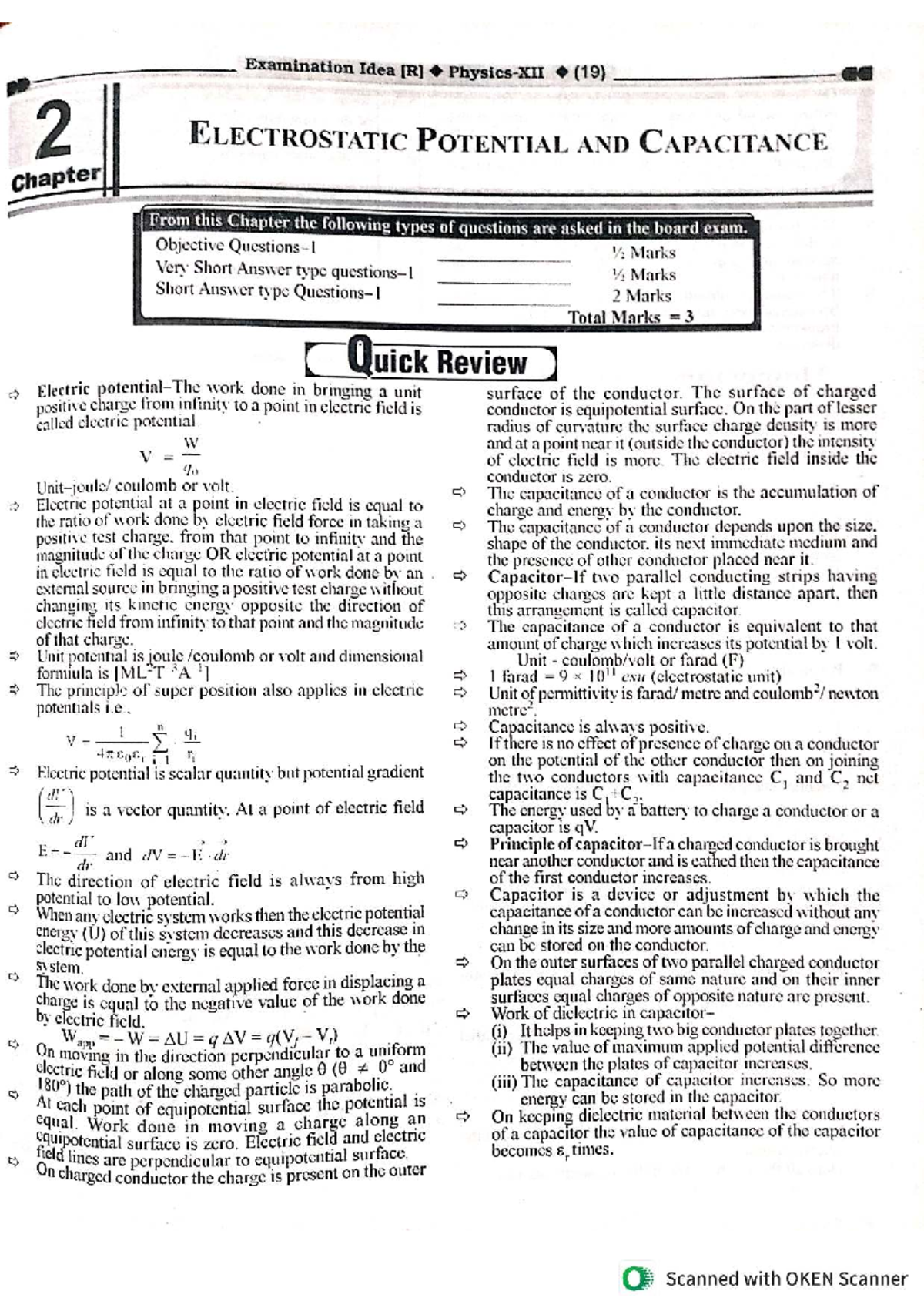 2 ELECTROSTATIC POTENTIAL AND CAPACITANCE: Exam Preparation Guide - Studocu