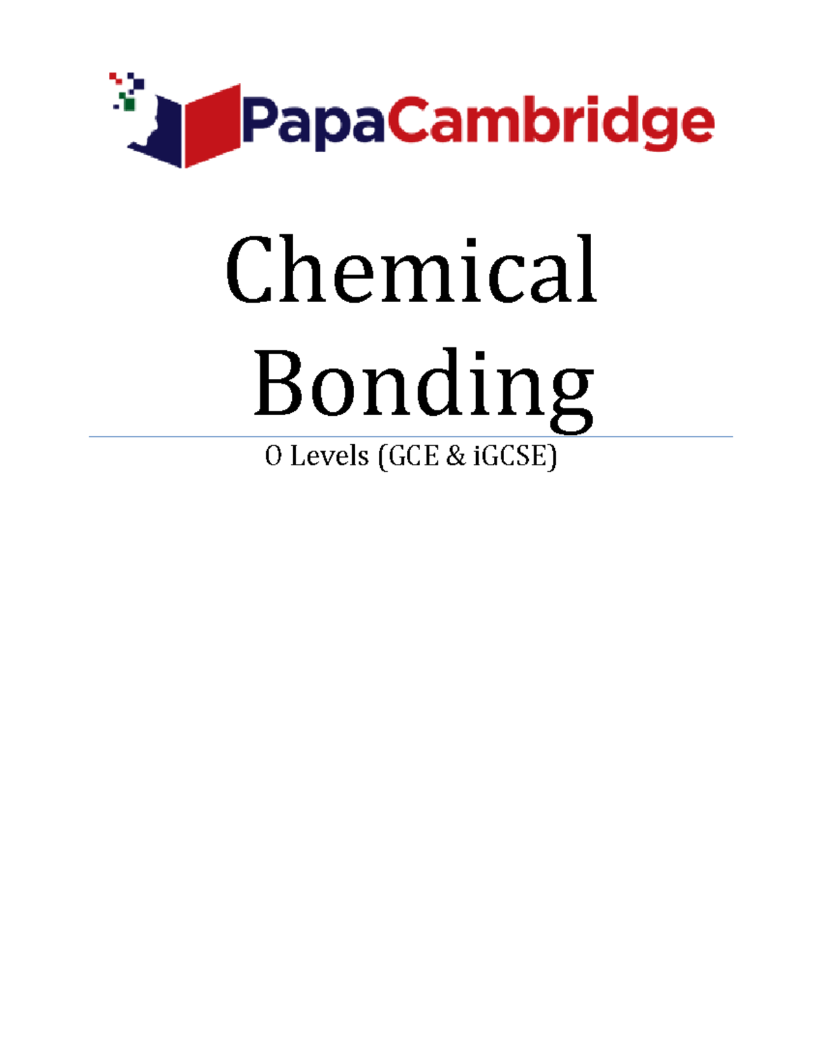 Chemical Bonding Study Guide for O Levels (GCE & iGCSE) - Studocu