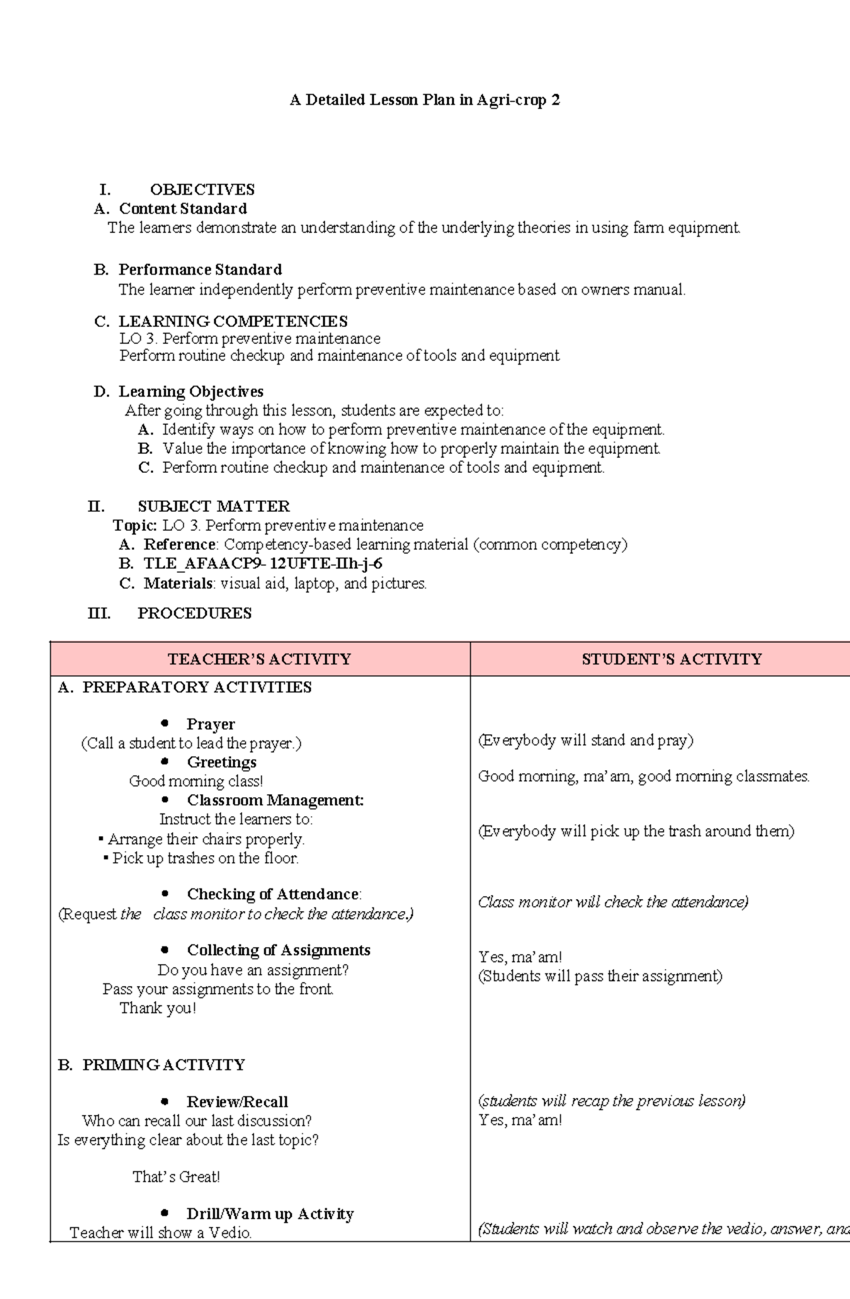 Topic 1 FARM Equpmentag 3 Edited - A Detailed Lesson Plan in Agri-crop ...