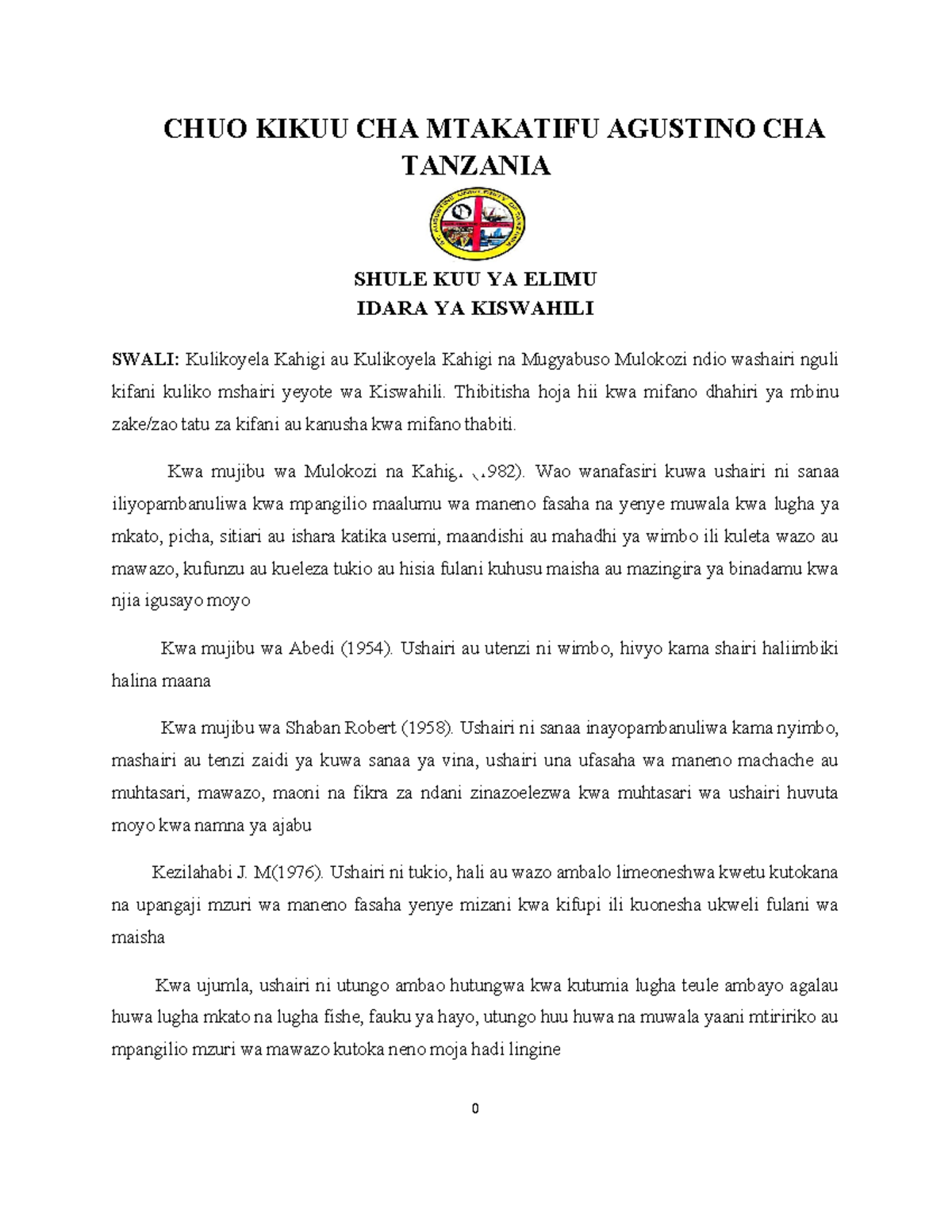 72011 7735 Mifano ya Mbinu za Kifani katika Ushairi wa Kiswahili - Studocu