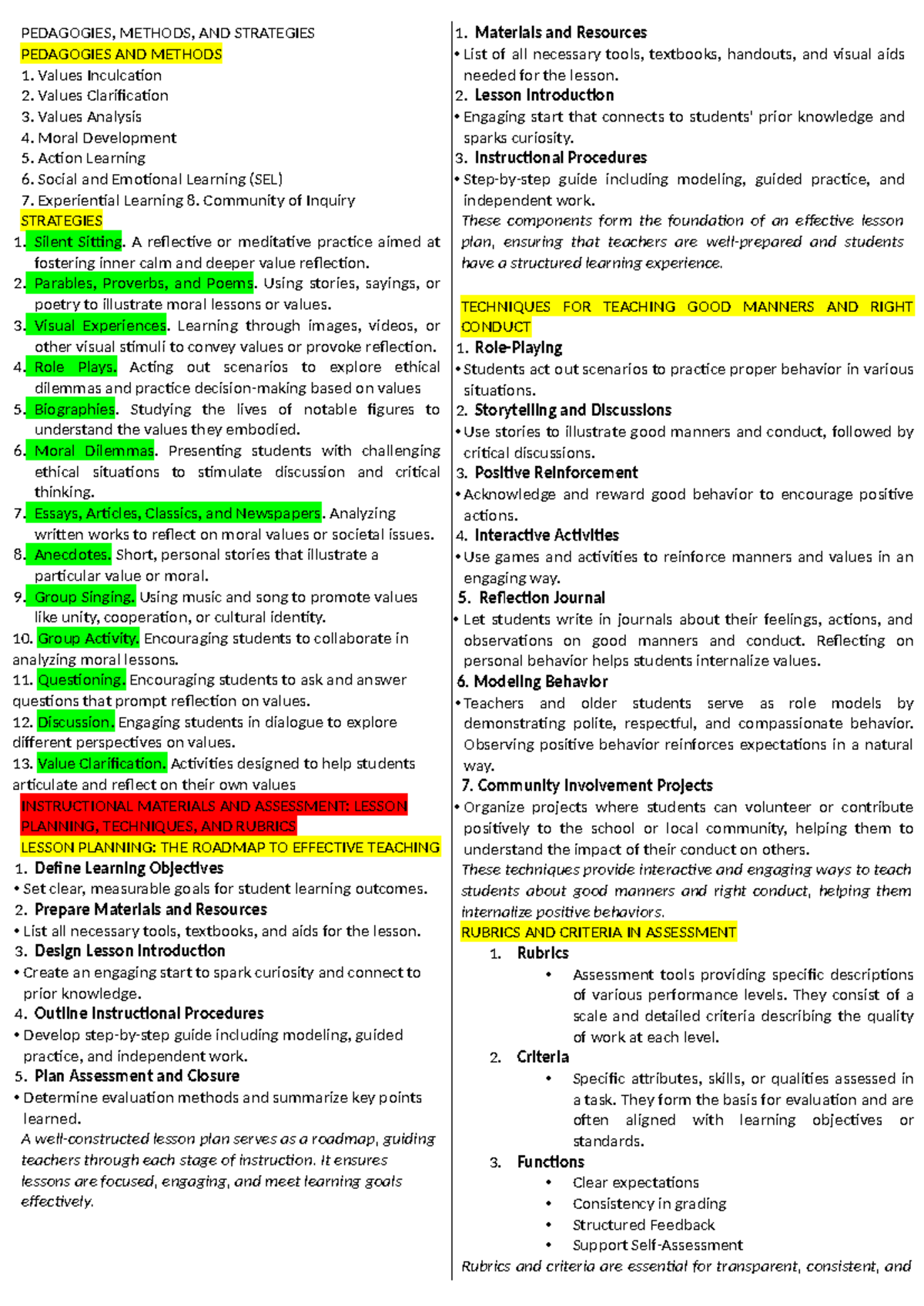 PED 101: Effective Teaching Strategies and Lesson Planning Techniques ...