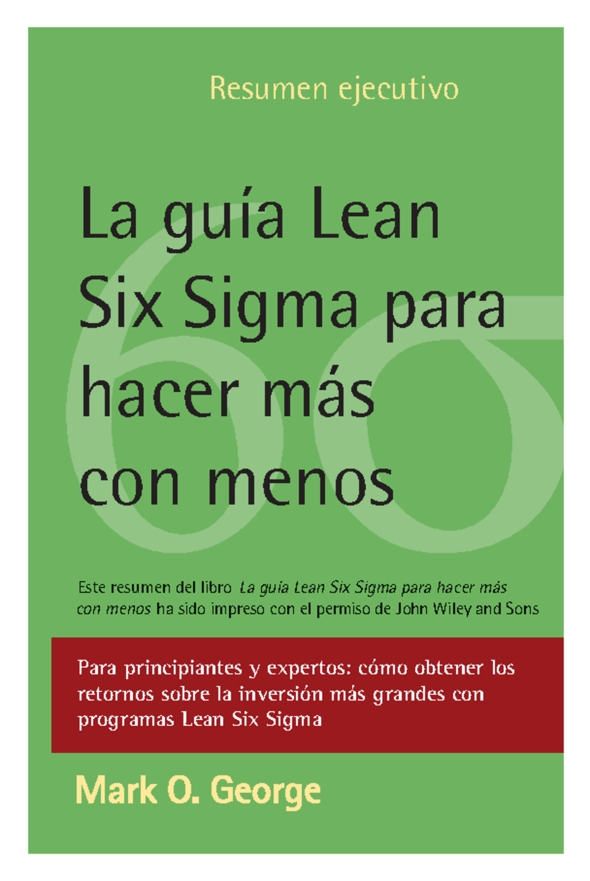 Guía Lean Six Sigma: Resumen Ejecutivo y Fundamentos de Estudio - Studocu