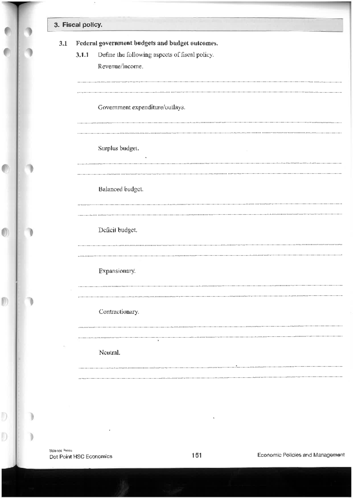 HSC Economics 151: Dot Point 3 - Fiscal Policy Overview and Budget ...