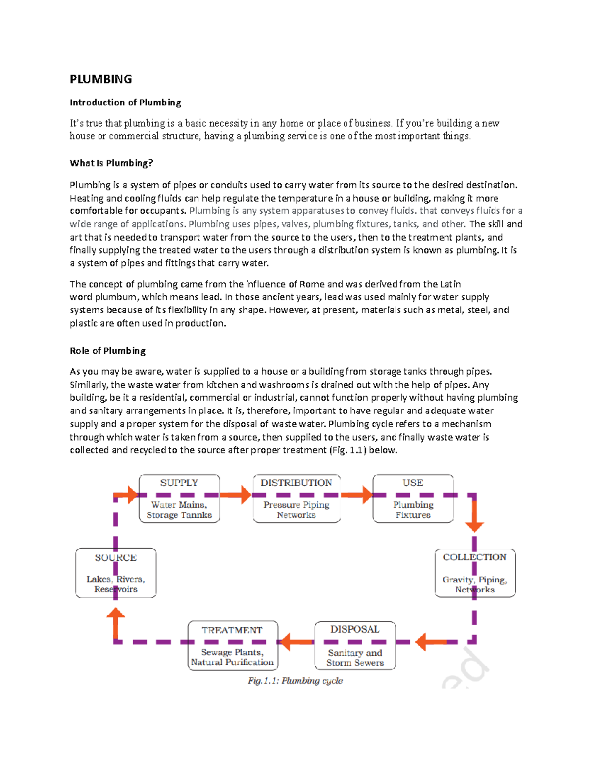 PLU 101 - Plumbing Theory: Lecture Notes on Essential Concepts - Studocu
