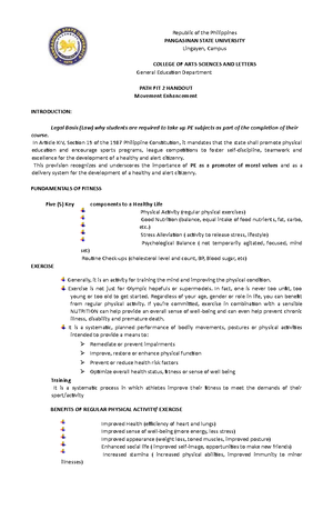 PE 122 PATH-Fit 2 - Syllabus - Republic of the Philippines Vision : A ...