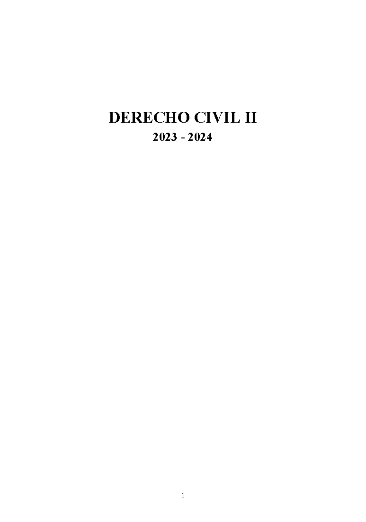 DERECHO CIVIL II 2023-2024: Apuntes sobre las Obligaciones y su ...