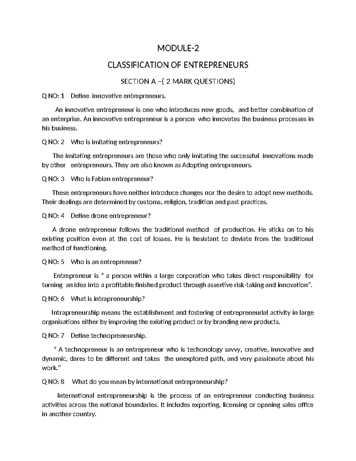 Classification of Entrepreneurs: Key Concepts and Definitions (EDPM MOD ...