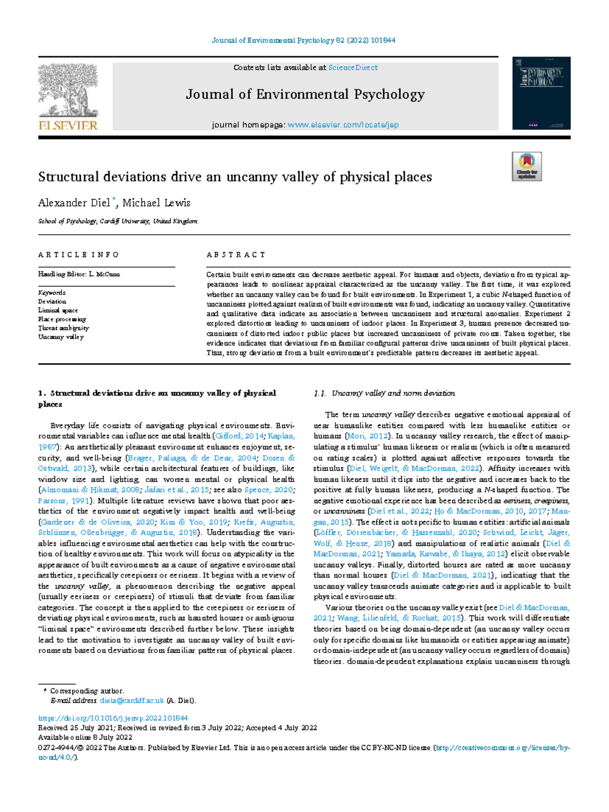 Structural Deviations and the Uncanny Valley in Built Environments ...