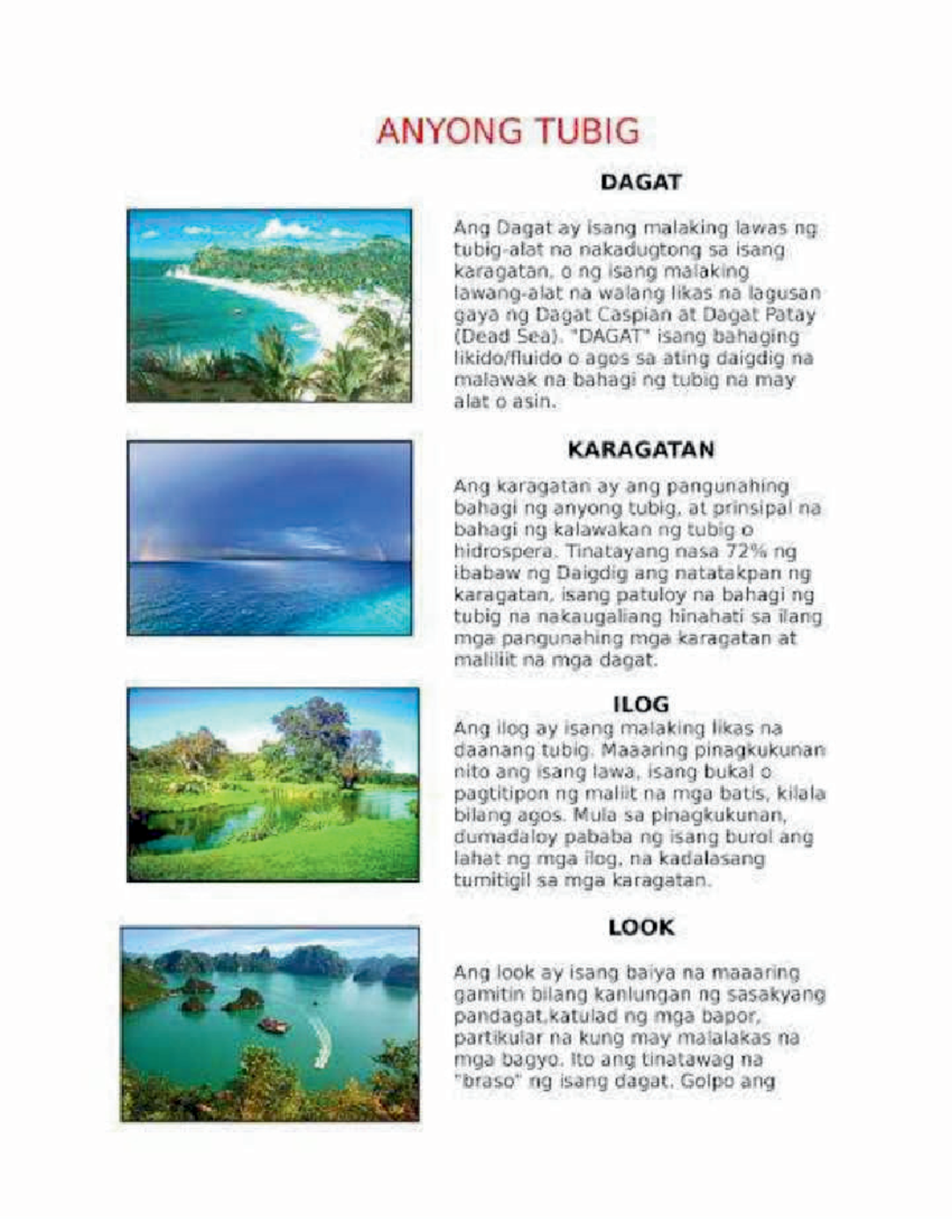 Kurso: MVP 101 - Anyong Lupa at Anyong Tubig sa Pilipinas - Studocu