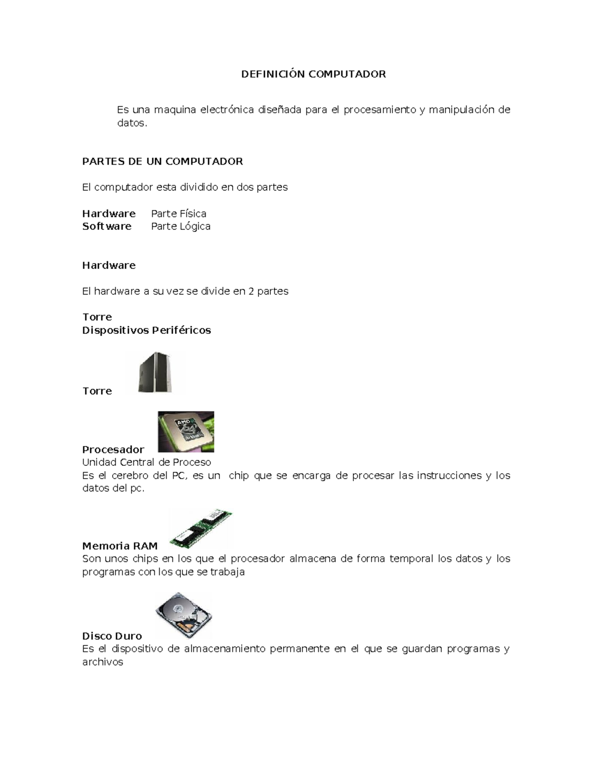 Partes del Computador: Hardware y Software - Definición y Funciones ...