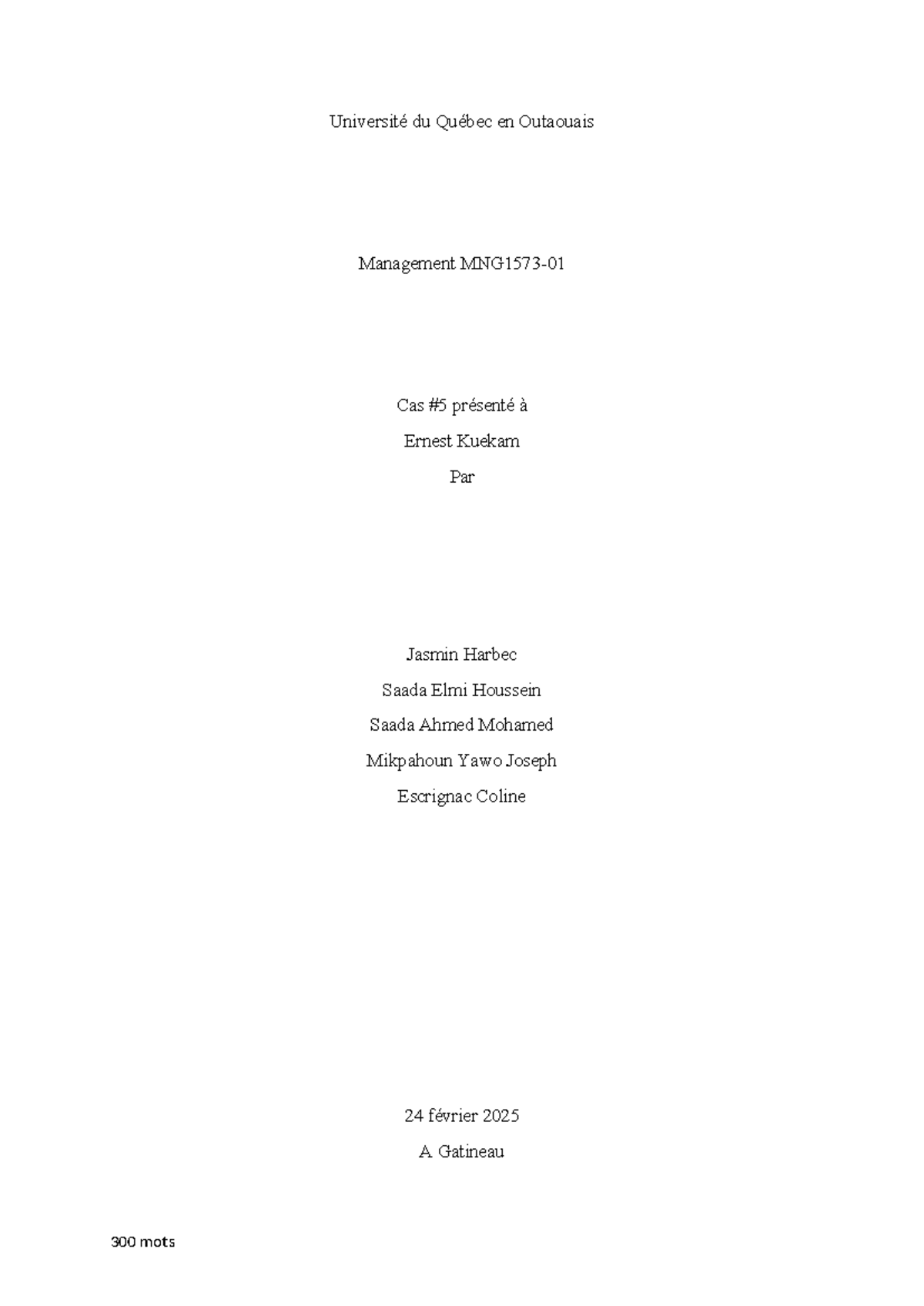 Management case study: Hotel du Nord by Richard Déry (UQO) - Studocu