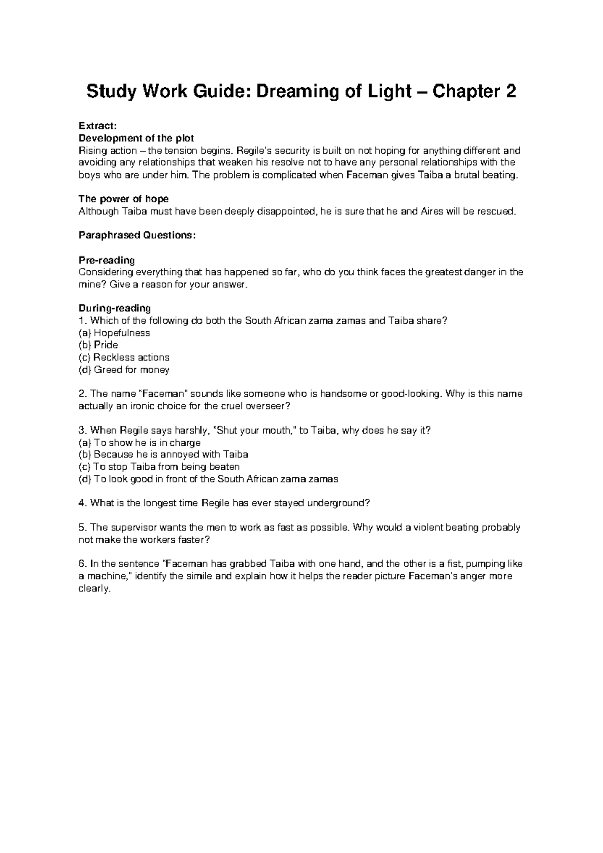 Dreaming of Light (Chapter 2) Study Guide: Plot Development & Analysis ...