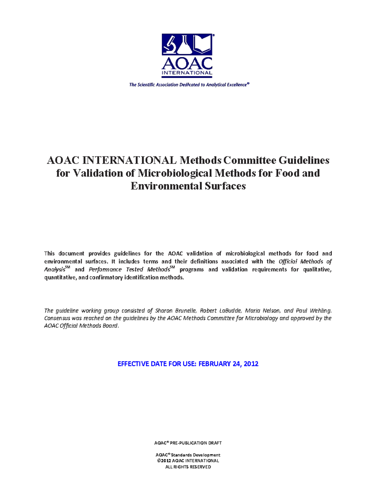 C-AOAC Validation Guidelines for Microbiological Methods in Food - Studocu