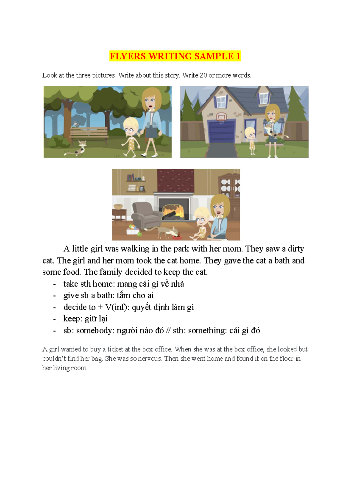 FLYERS WRITING SAMPLES: Creative Storytelling Exercises - Studocu