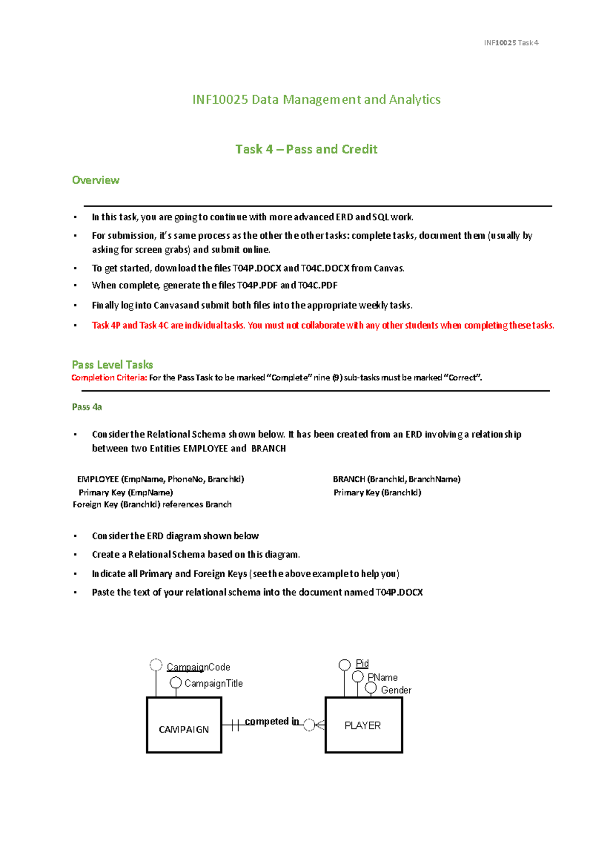 INF10025 Task 4 - Advanced ERD and SQL Practices for Data Management - Studocu