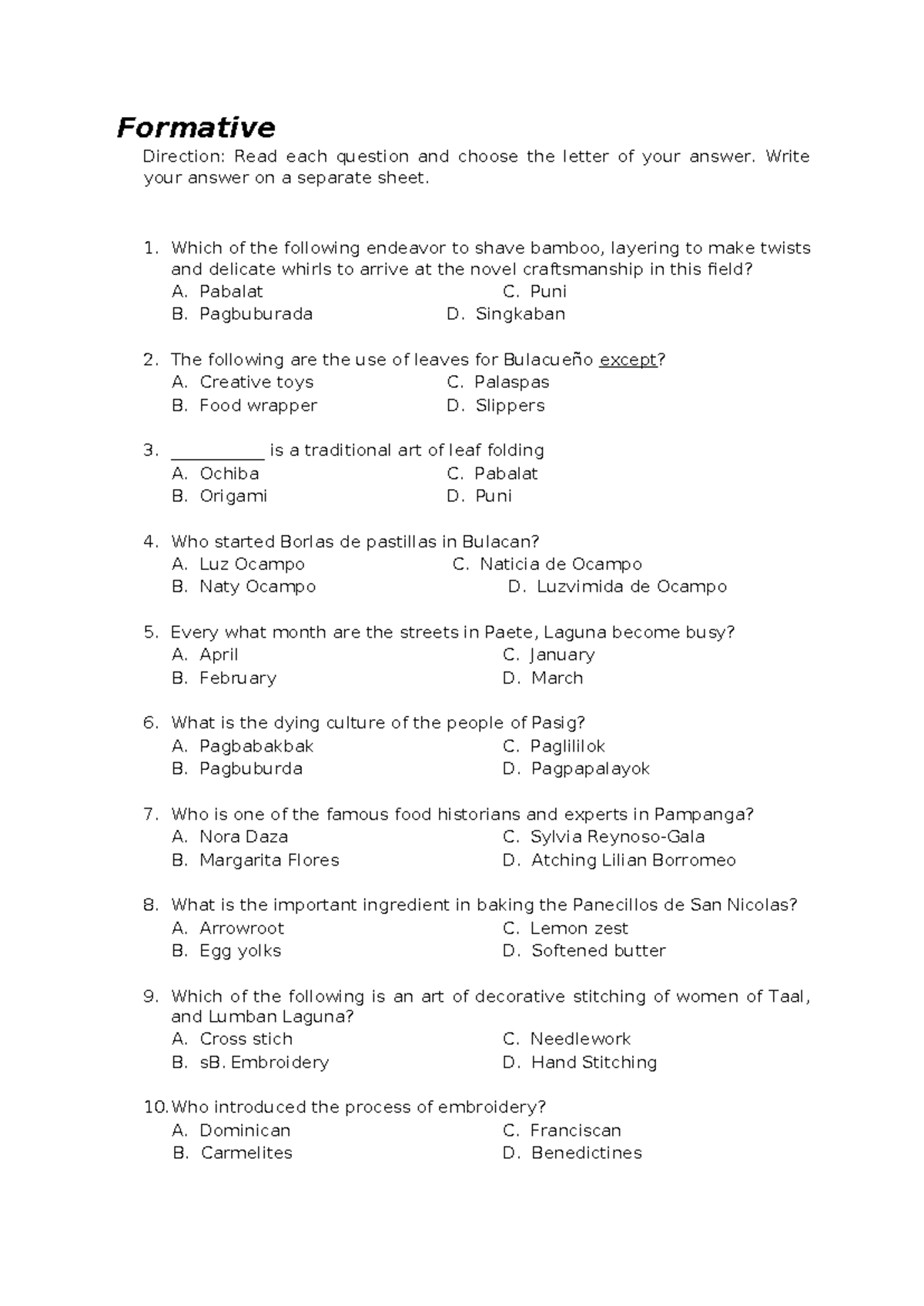 Module-12-Formative Assessment Questions and Answers - Studocu